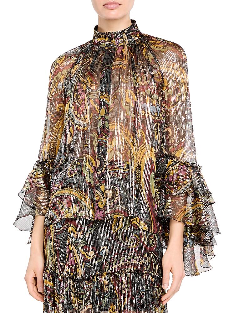 ETRO Etro Silk Blend Metallic Paisley Blouse